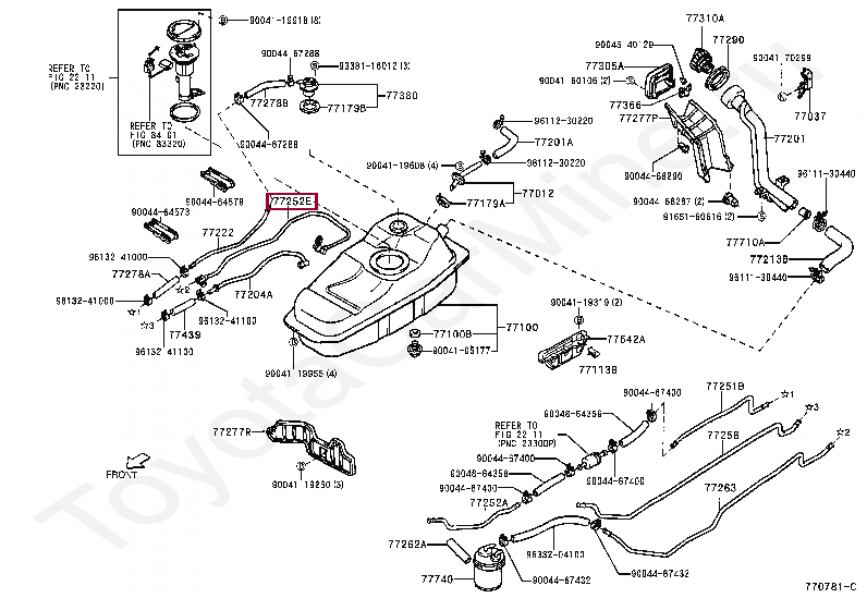 Запчасти Тойота: TUBE, FUEL MAIN, NO.2 (FOR FRONT FUEL MAIN) (7720387401)