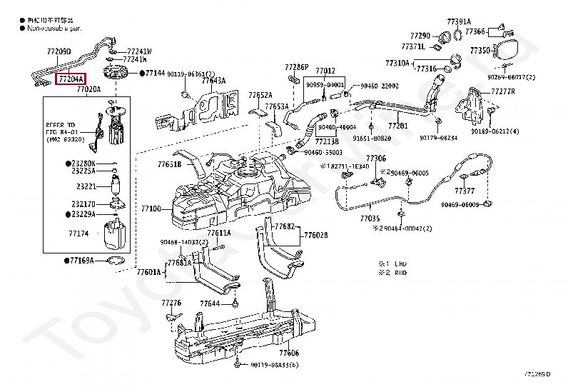 Запчасти Тойота: TUBE, FUEL TANK RETURN (7720435040)