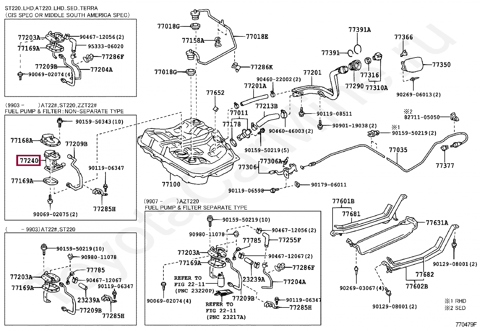 Запчасти Тойота: TUBE ASSY, FUEL SUCTION (7724005050)