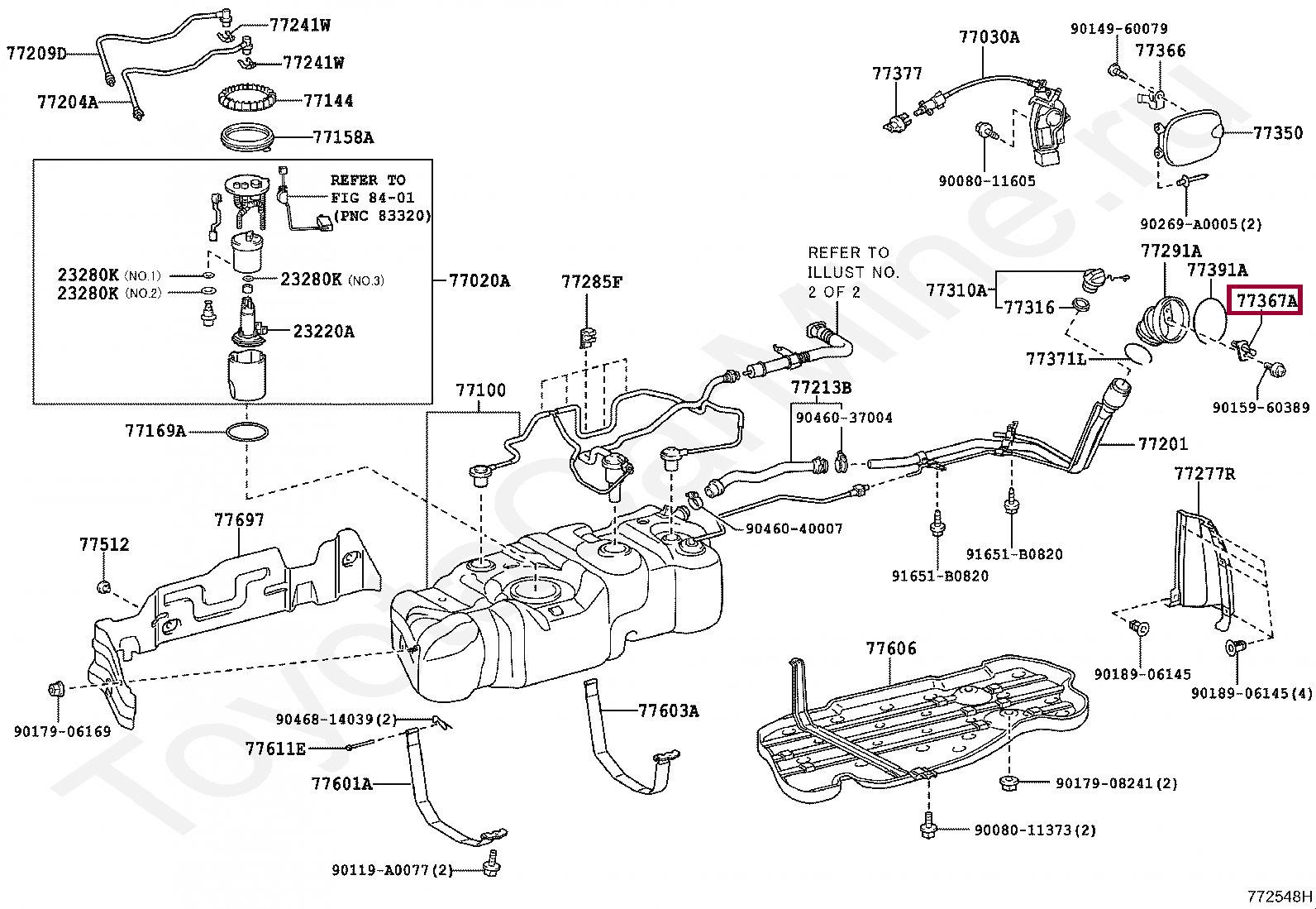 Запчасти Тойота: CLAMP, FUEL FILLER LID PIN, NO.1 (773670C010)