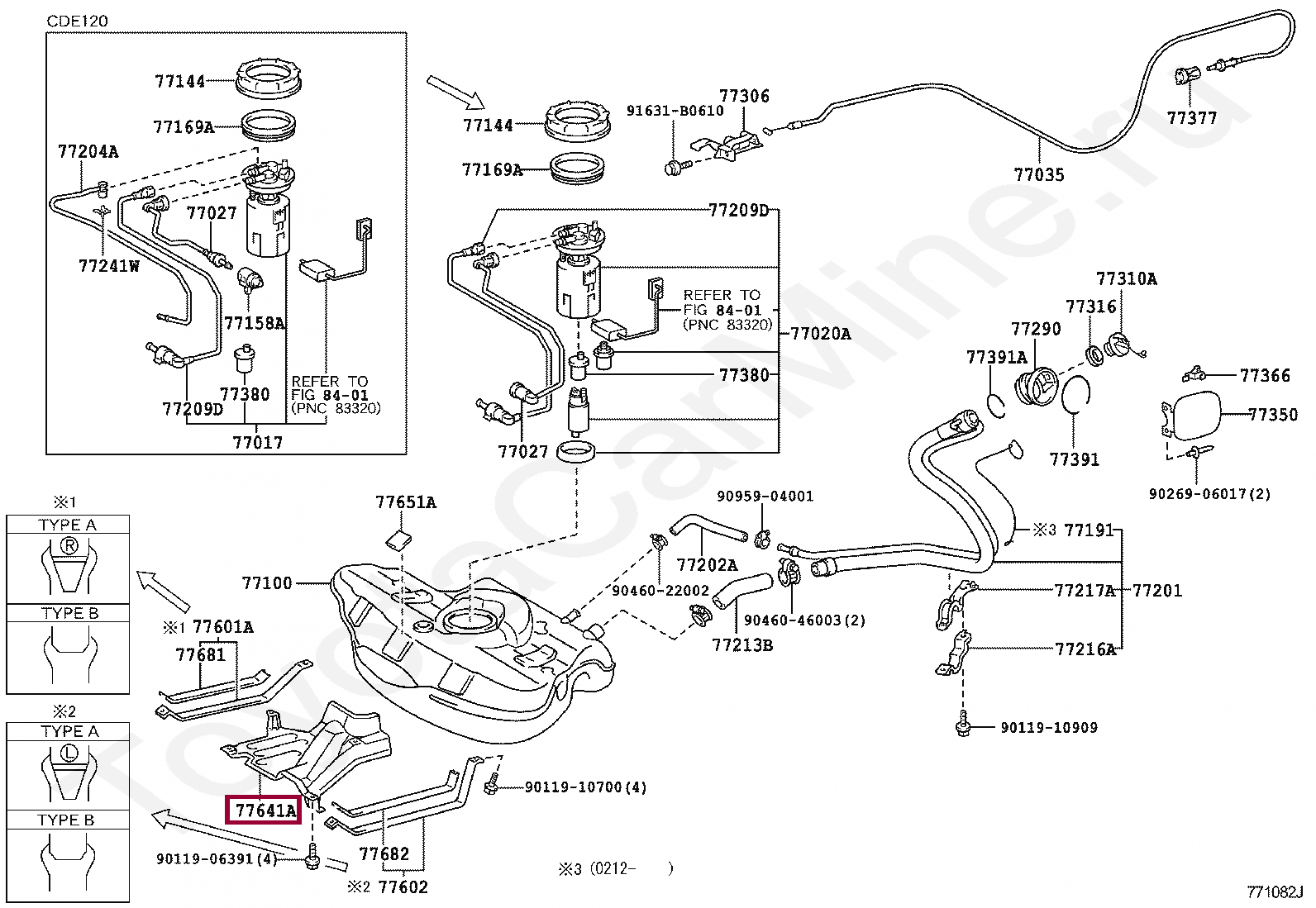 Запчасти Тойота: PROTECTOR, FUEL TANK, NO.1 (7764102010)