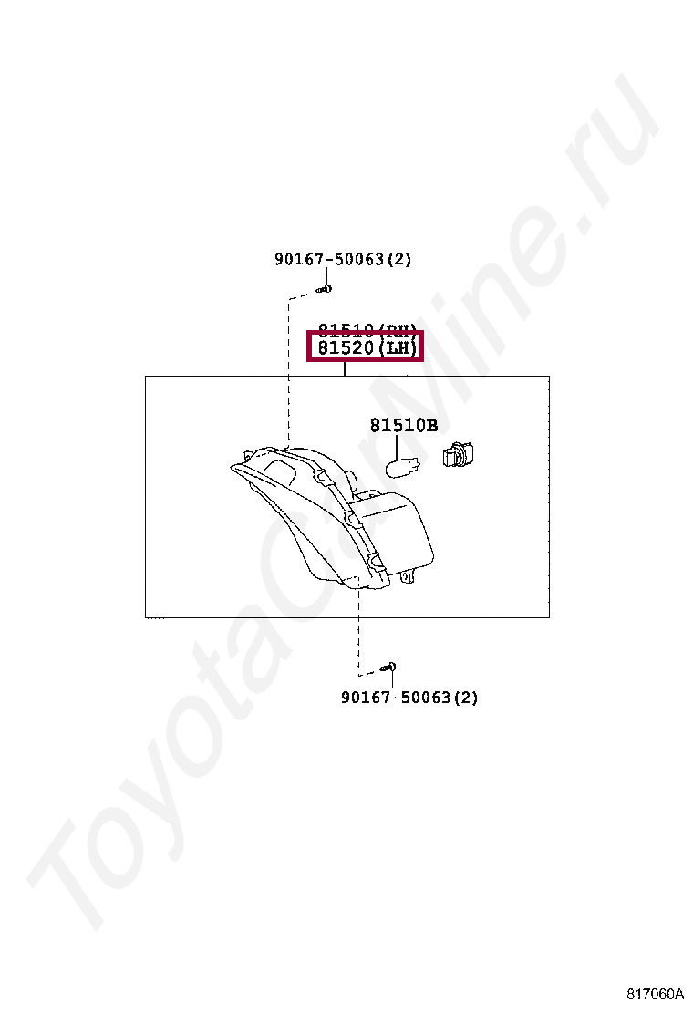 Запчасти Тойота: LAMP ASSY, FRONT TURN SIGNAL, LH (8144006030)