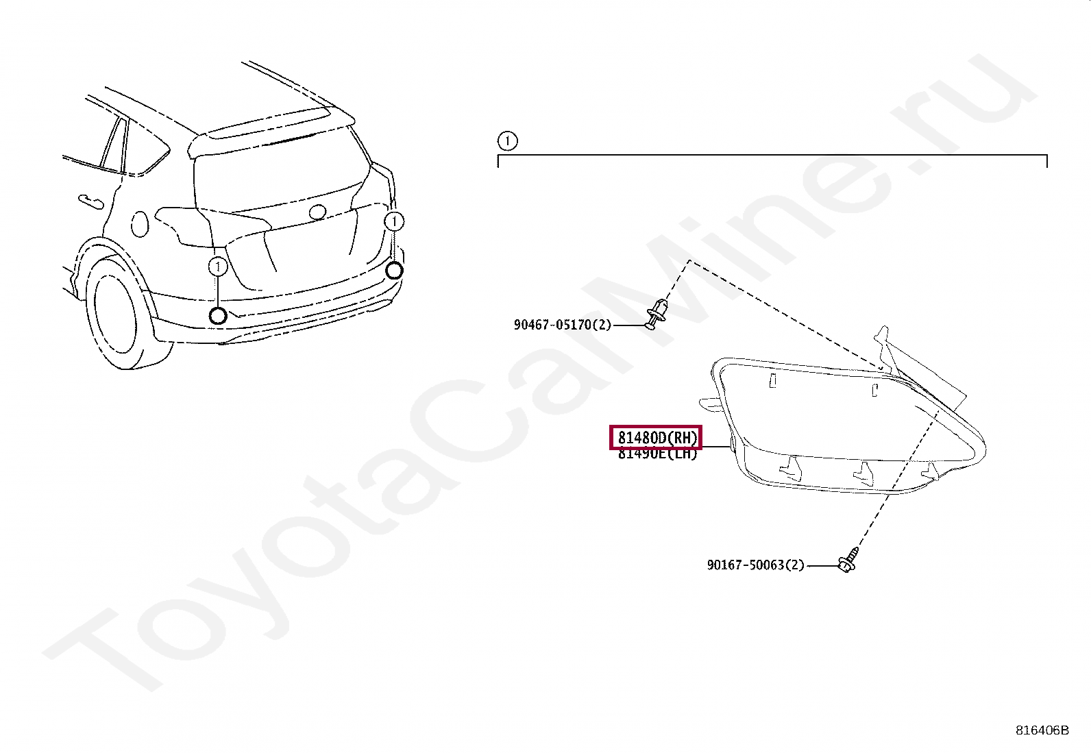 Запчасти Тойота: REFLECTOR ASSY, REFLEX, RH (8148042040)