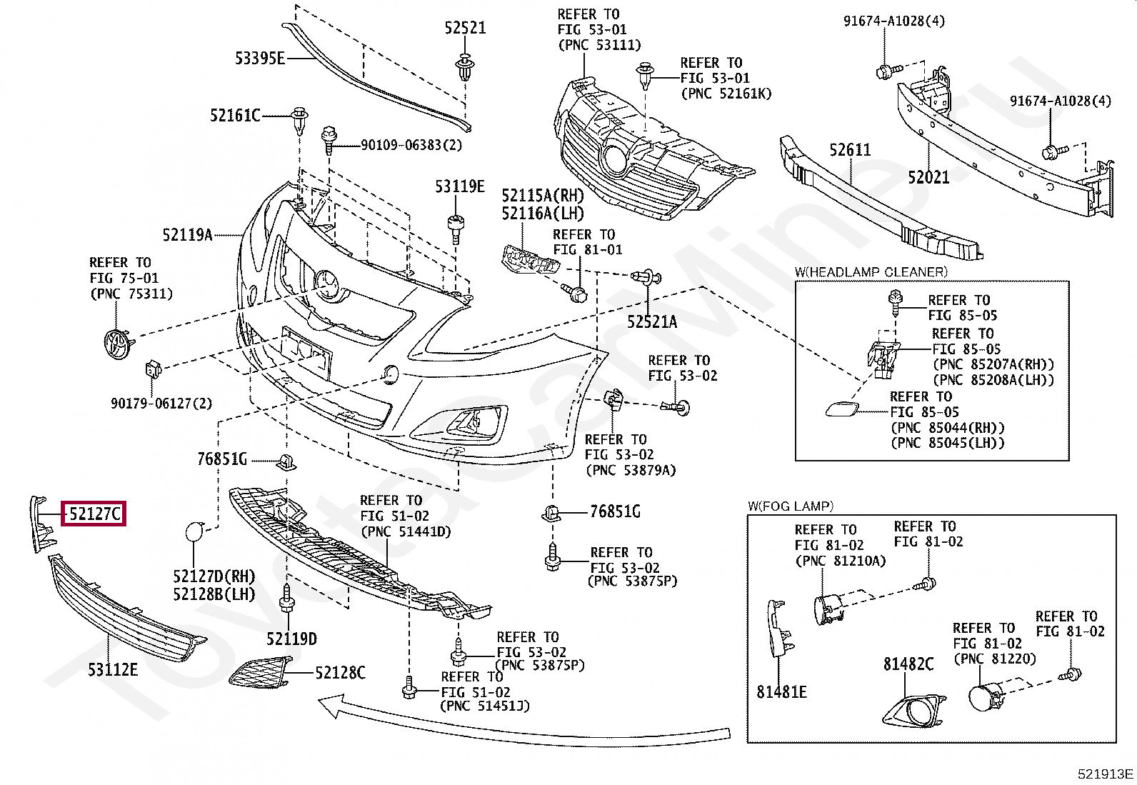 Запчасти Тойота: COVER, FRONT BUMPER HOLE (8148112170)