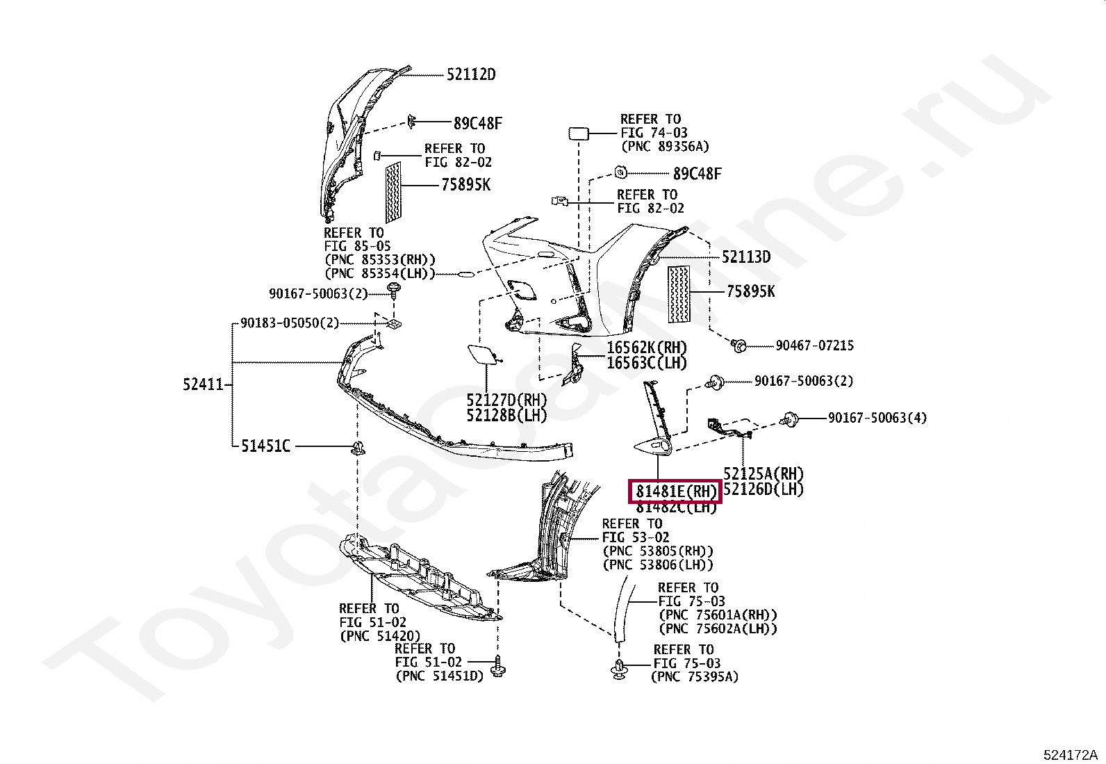 Запчасти Тойота: COVER, FOG LAMP, RH (8148176060)