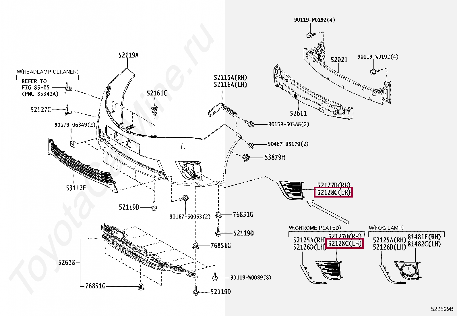 Запчасти Тойота: COVER, FRONT BUMPER HOLE, LH (8148202360)
