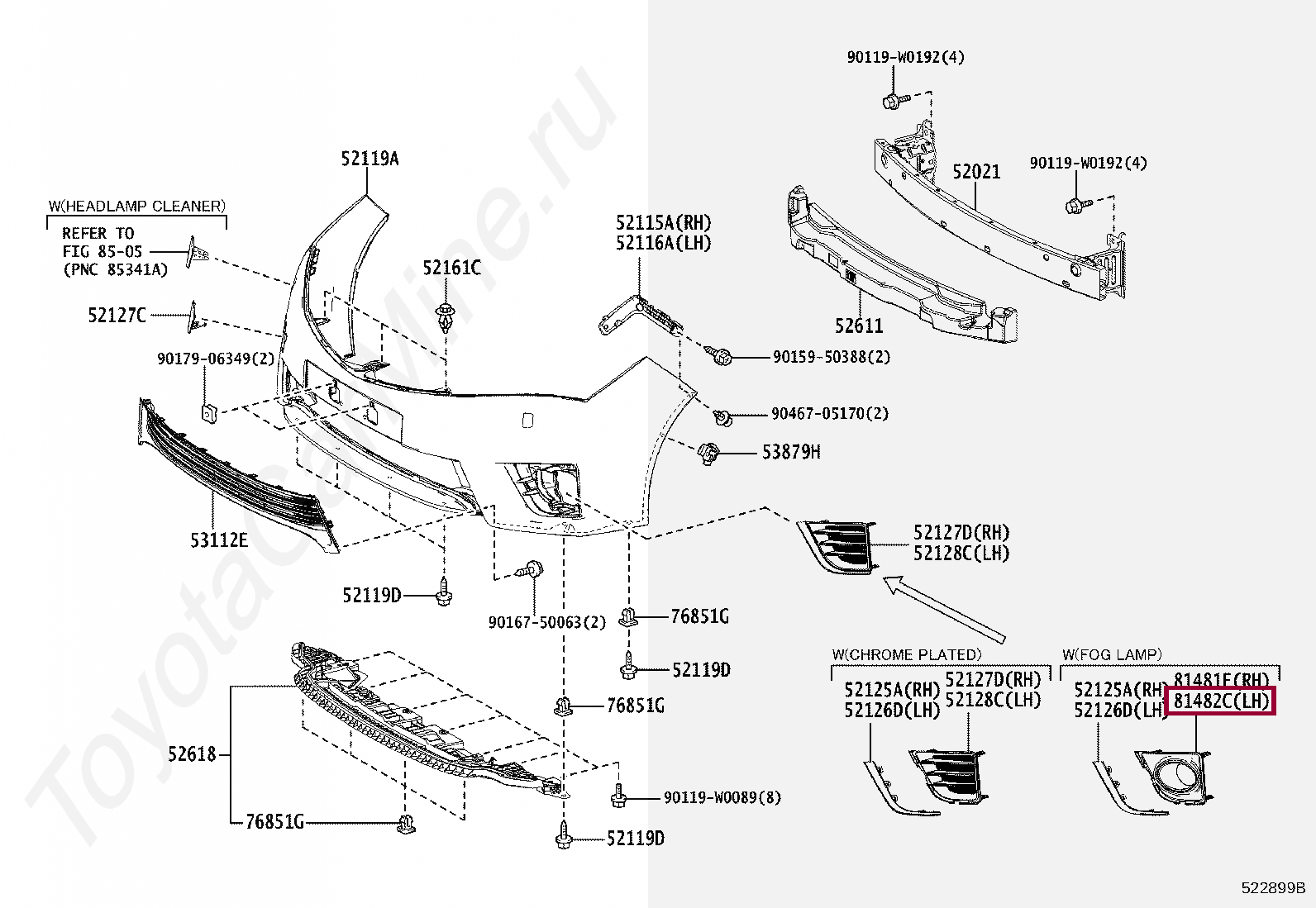 Запчасти Тойота: Накладка противотуманки левая (8148202620)