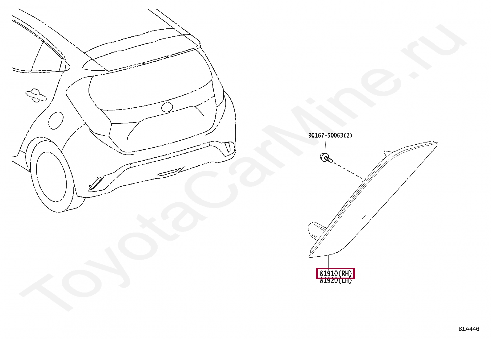Запчасти Тойота: REFLECTOR ASSY, REFLEX, RH (8191030051)