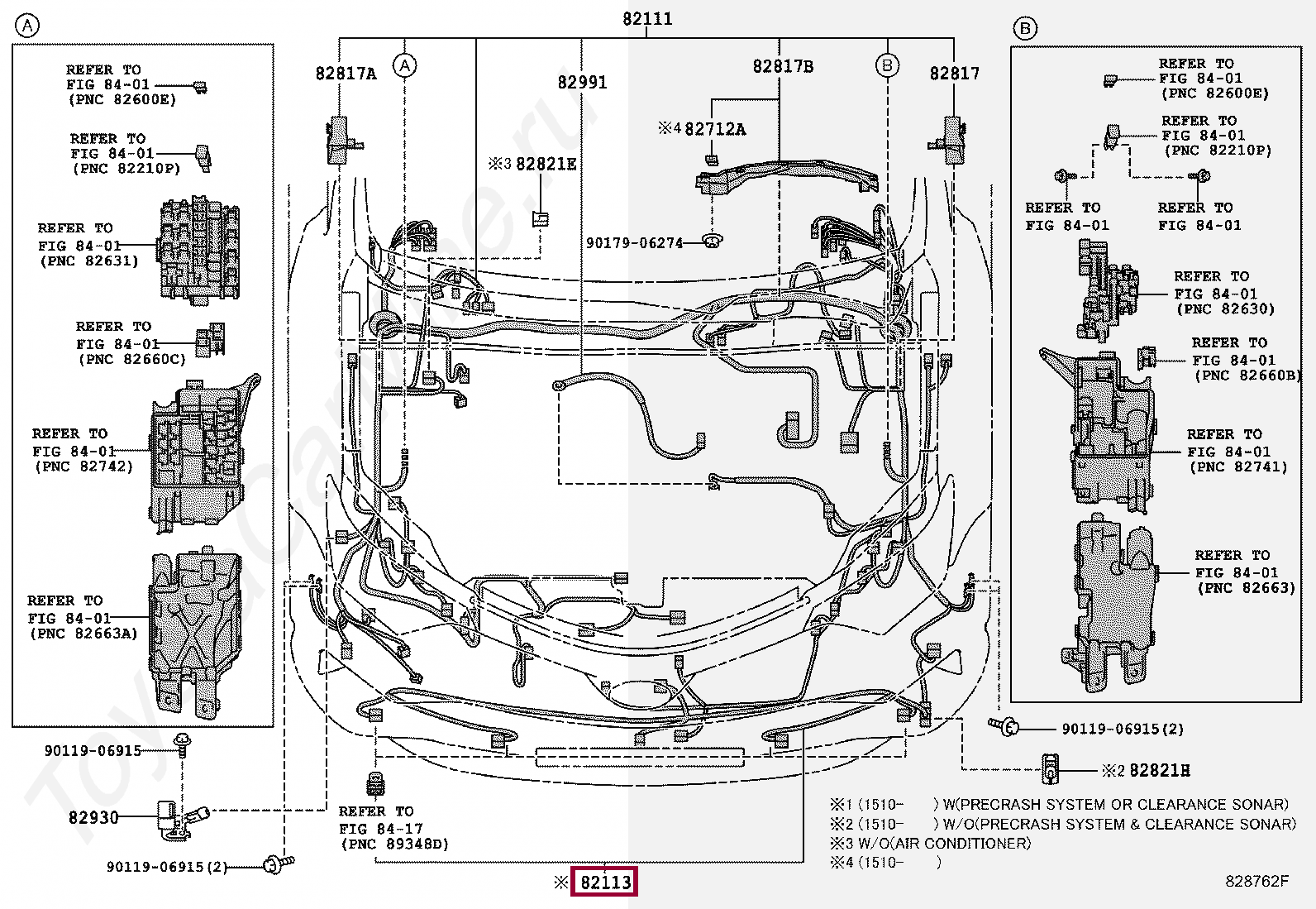 Запчасти Тойота: WIRE, ENGINE ROOM, NO.3 (8211342010)