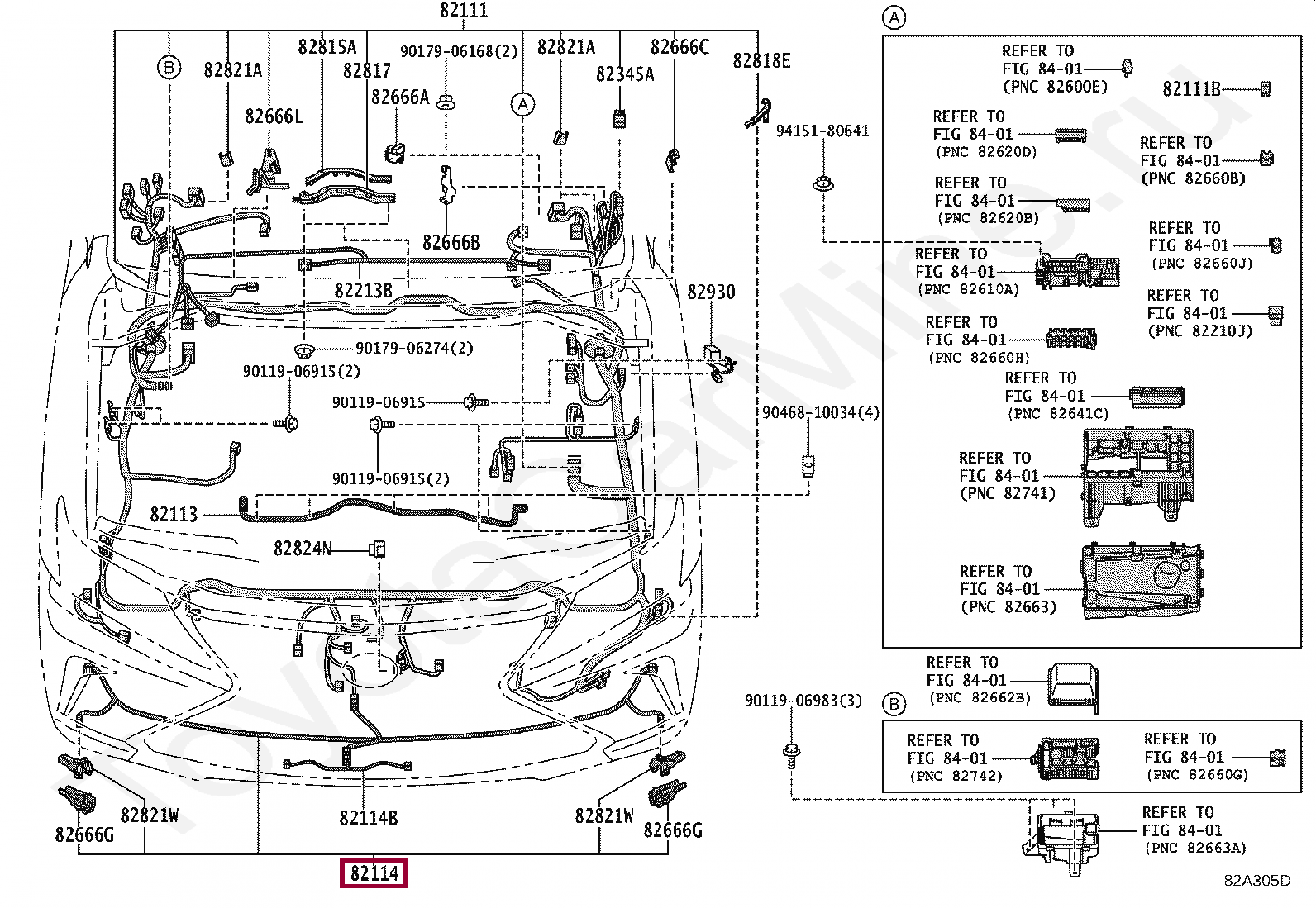 Запчасти Тойота: WIRE, ENGINE ROOM, NO.4 (8211460240)