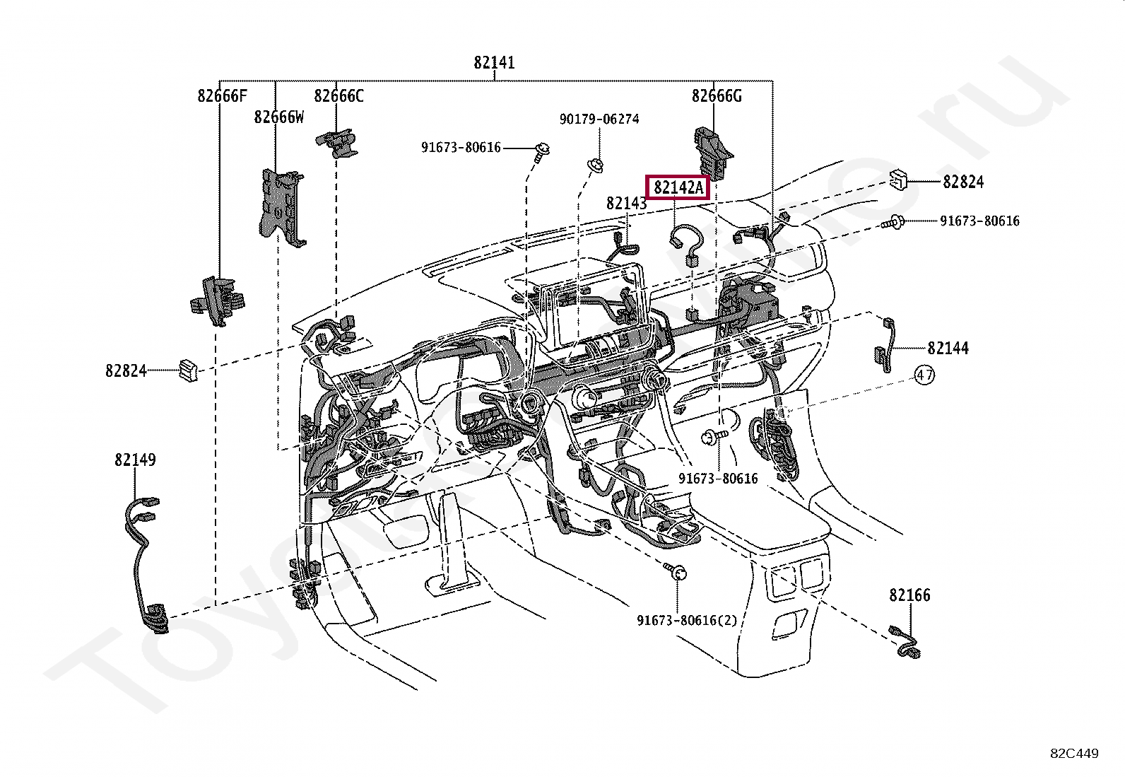 Запчасти Тойота: WIRE, INSTRUMENT PANEL, NO.2 (8214042070)