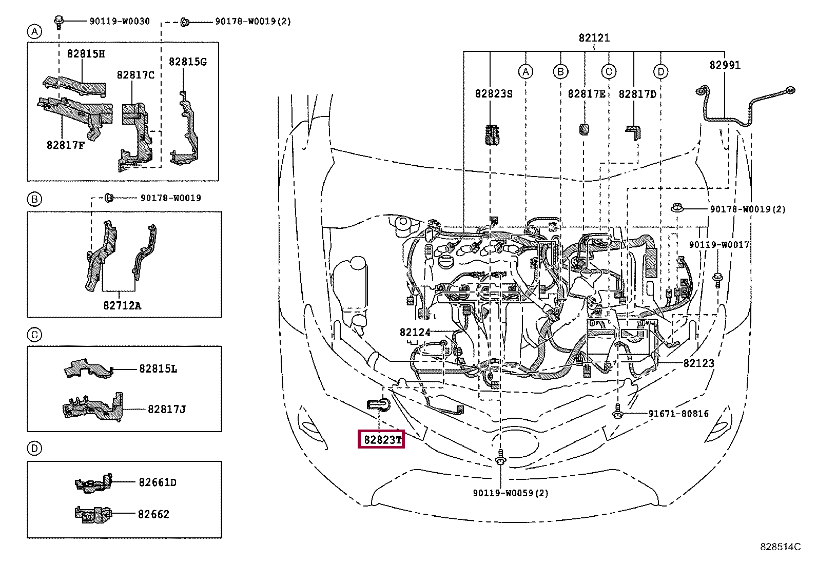 Запчасти Тойота: CAP, ALTERNATOR TERMINAL (8282360040)