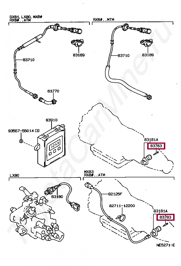 Запчасти Тойота: KEY, SPEEDMETER SENSOR (8378322010)