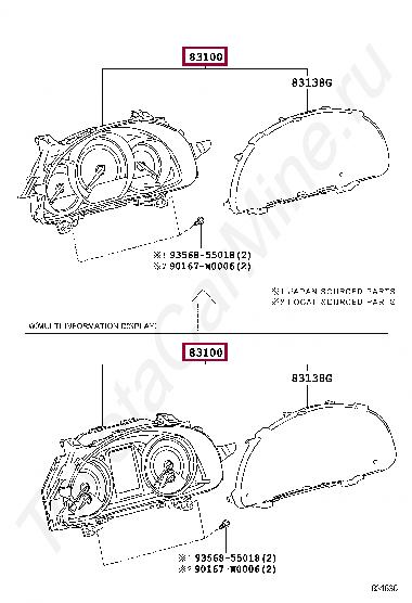 Запчасти Тойота: METER ASSY, COMBINATION (83800F2L60)