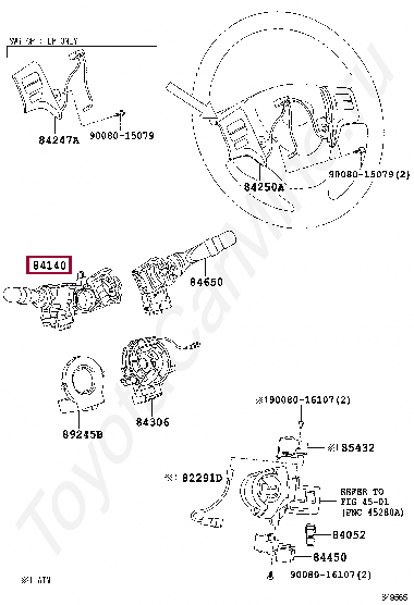 Запчасти Тойота: SWITCH ASSY, HEADLAMP DIMMER (8414002670)