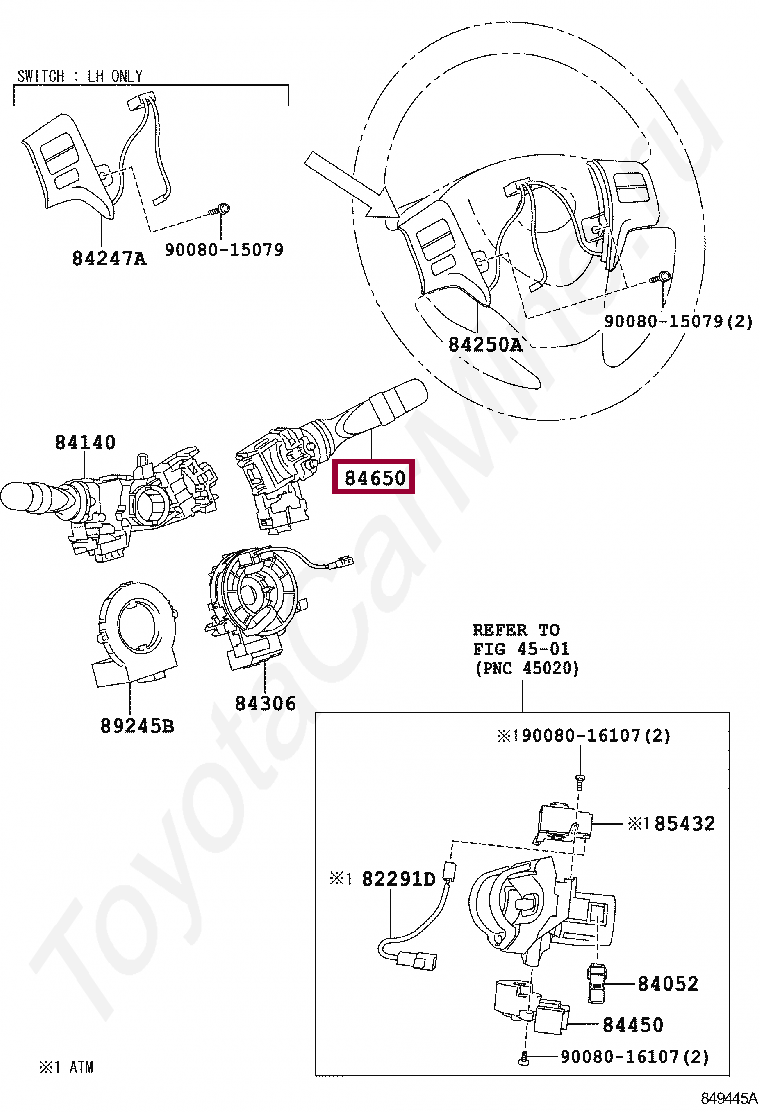 Запчасти Тойота: SWITCH ASSY, WINDSHIELD WIPER (8465202610)
