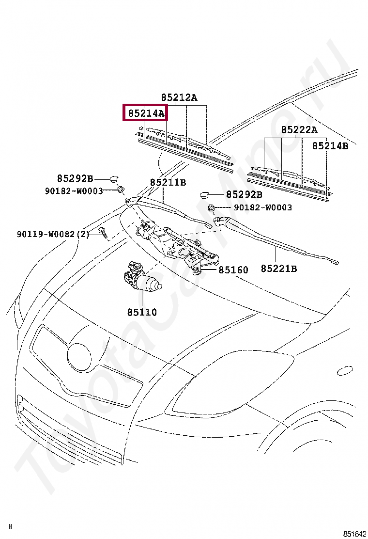 Запчасти Тойота: Резинка стеклоочистителя, левая (8521405080)