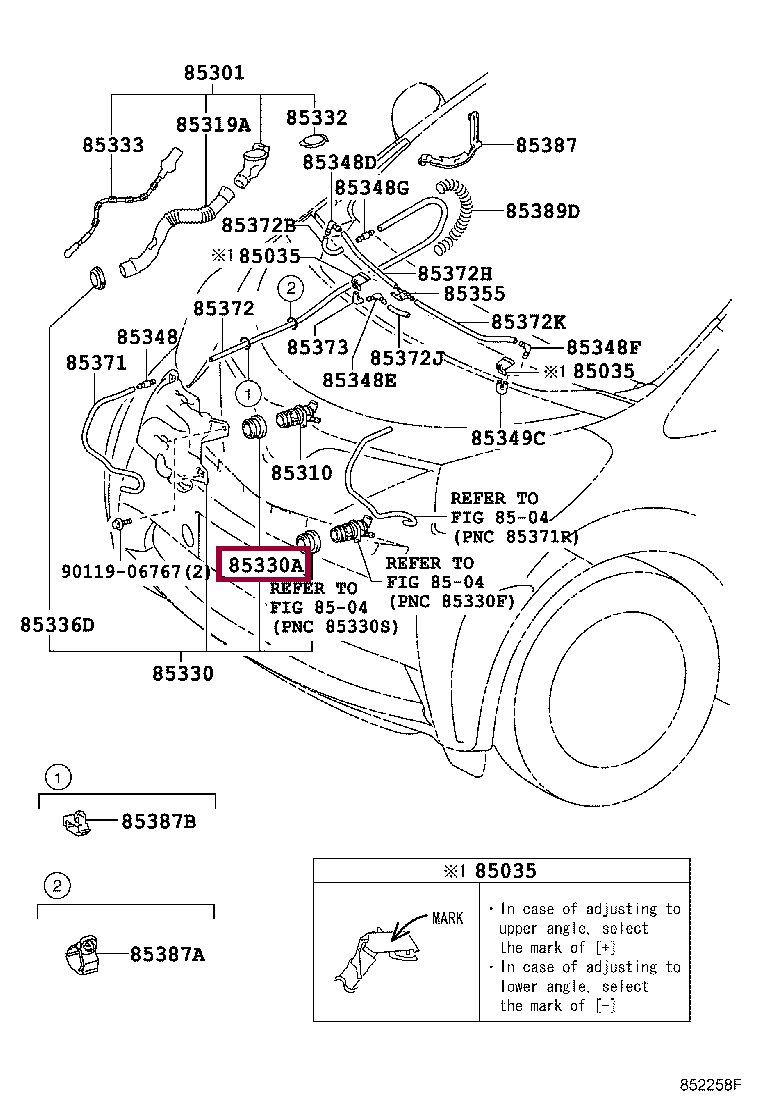 Запчасти Тойота: Втулка моторчика бачка омыват. (8533660300)