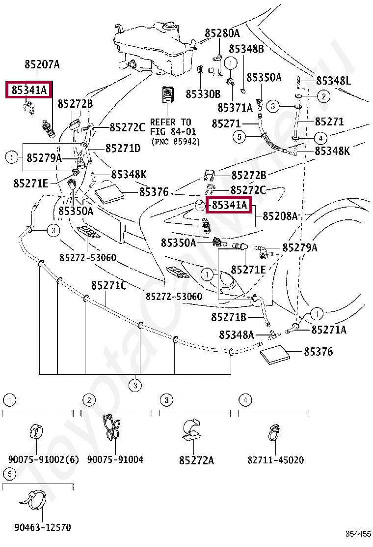 Запчасти Тойота: COVER,HEADLAMP CLEANER WASHER NOZZLE (8535353011)