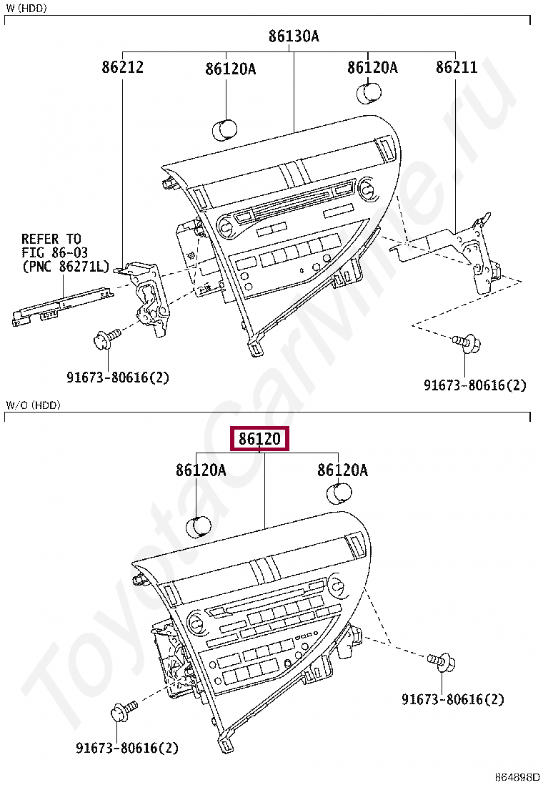 Запчасти Тойота: RECEIVER ASSY, RADIO (8612048J10)