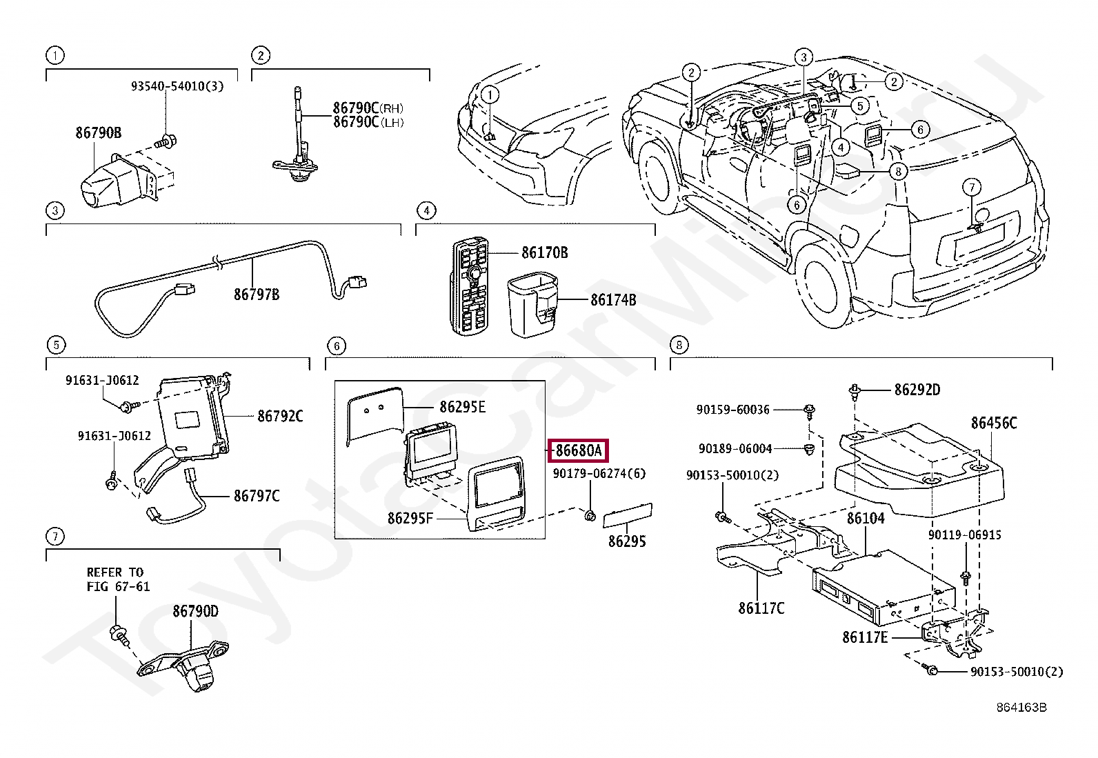 Запчасти Тойота: DISPLAY ASSY, TELEVISION (8643048011A1)