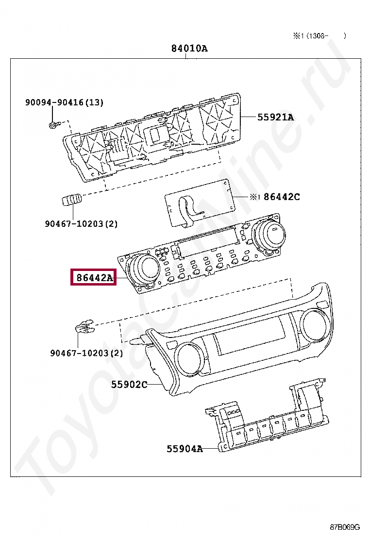Запчасти Тойота: BOARD, HEATER CONTROL SWITCH (8644260080)