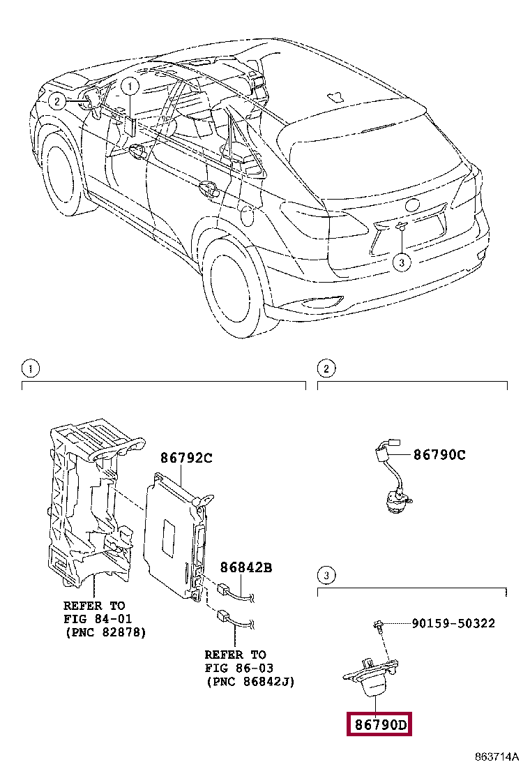 Запчасти Тойота: CAMERA ASSY, TELEVISION, RR (8679048140)