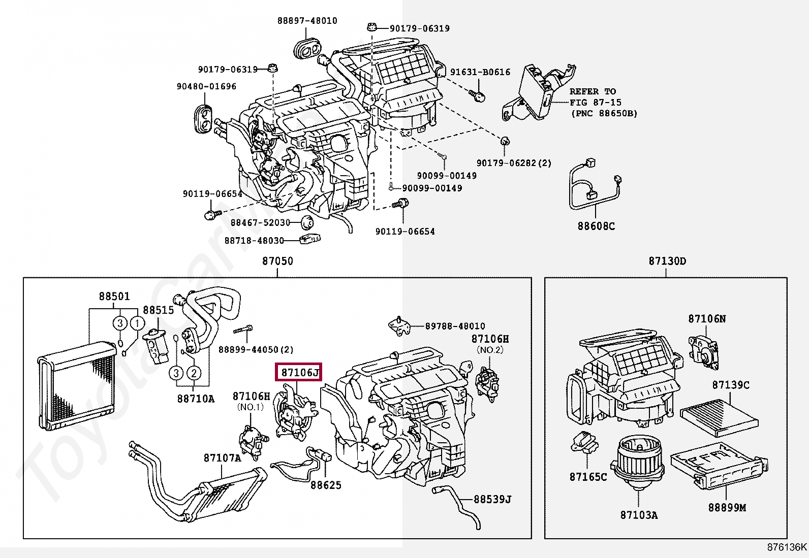 Запчасти Тойота: SERVO SUB-ASSY, DAMPER(FOR MODE) (8710648070)