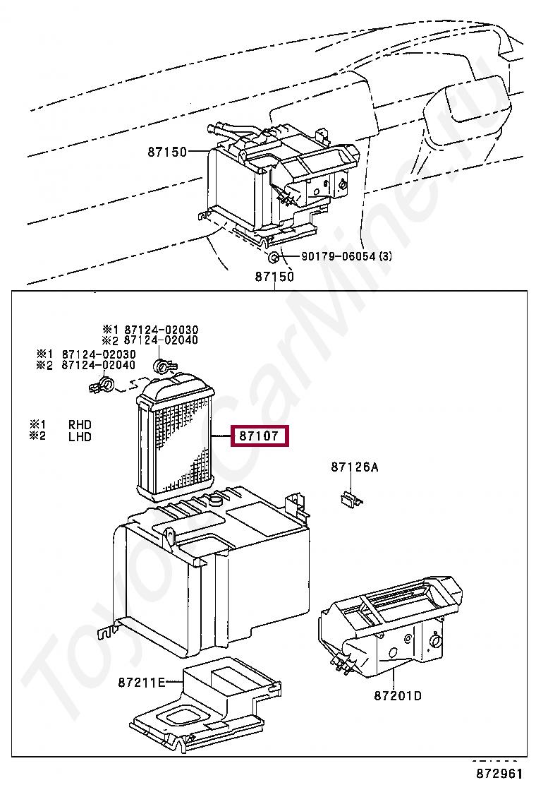 Запчасти Тойота: UNIT SUB-ASSY, HEATER RADIATOR (8710702090)