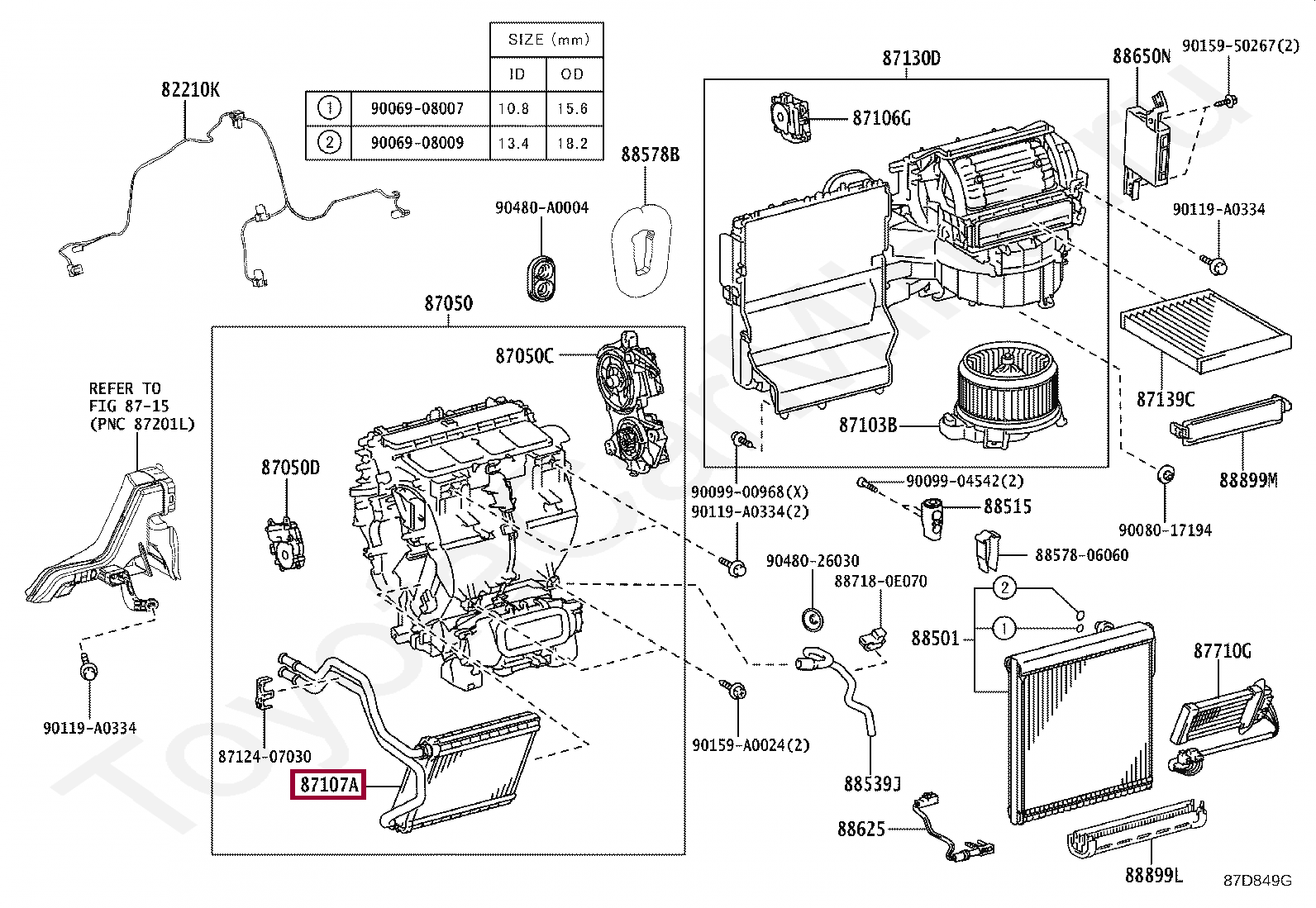 Запчасти Тойота: UNIT SUB-ASSY, HEATER RADIATOR (8710707030)