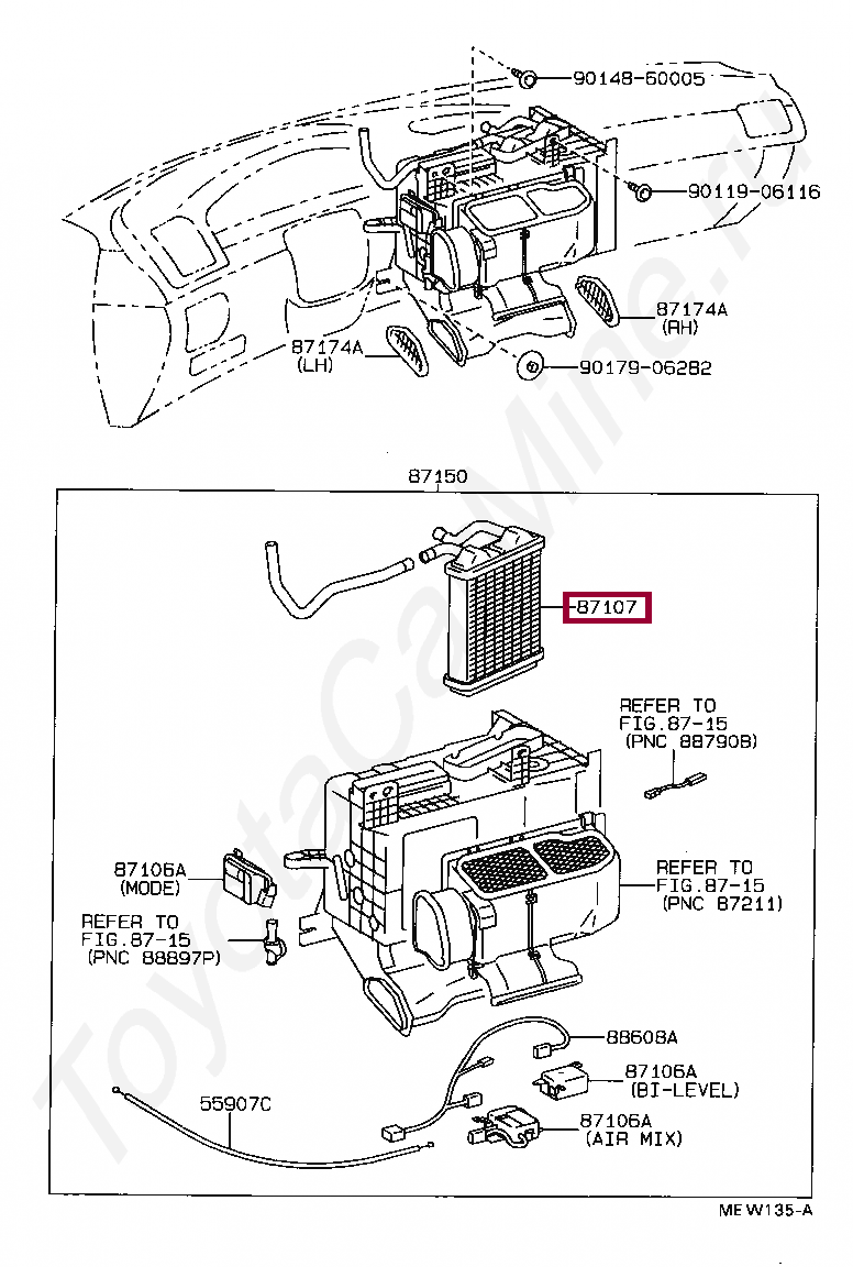 Запчасти Тойота: UNIT SUB-ASSY, HEATER RADIATOR (8710730440)
