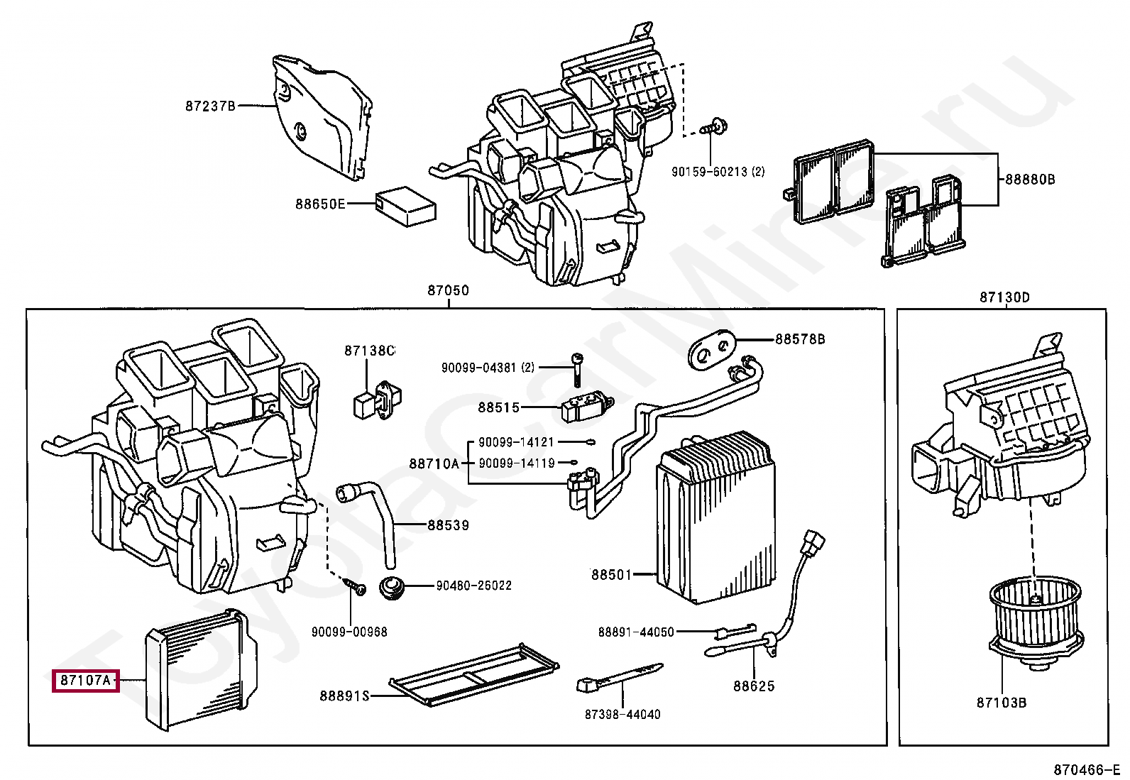 Запчасти Тойота: UNIT SUB-ASSY, HEATER RADIATOR (8710744030)