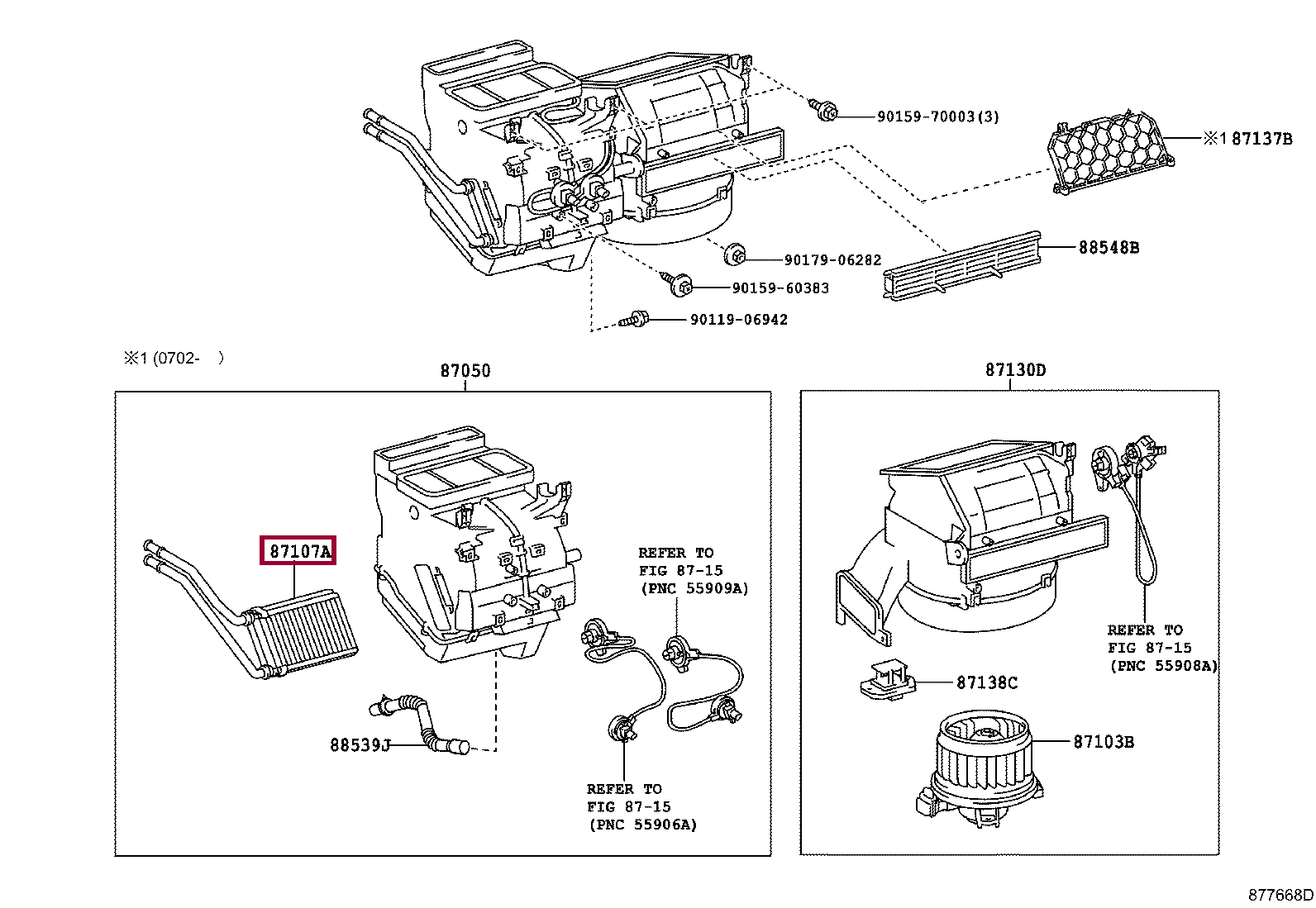 Запчасти Тойота: UNIT SUB-ASSY, HEATER RADIATOR (8710752060)