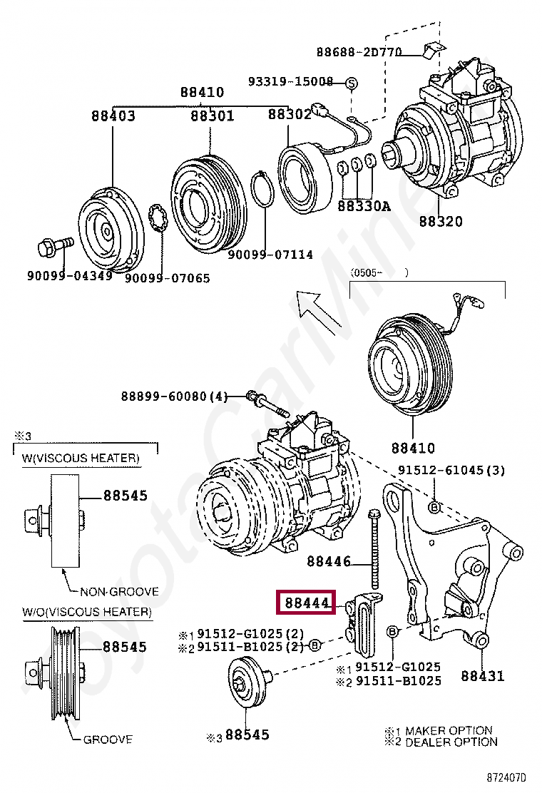 Запчасти Тойота: BRACKET, IDLE PULLEY (8844460120)