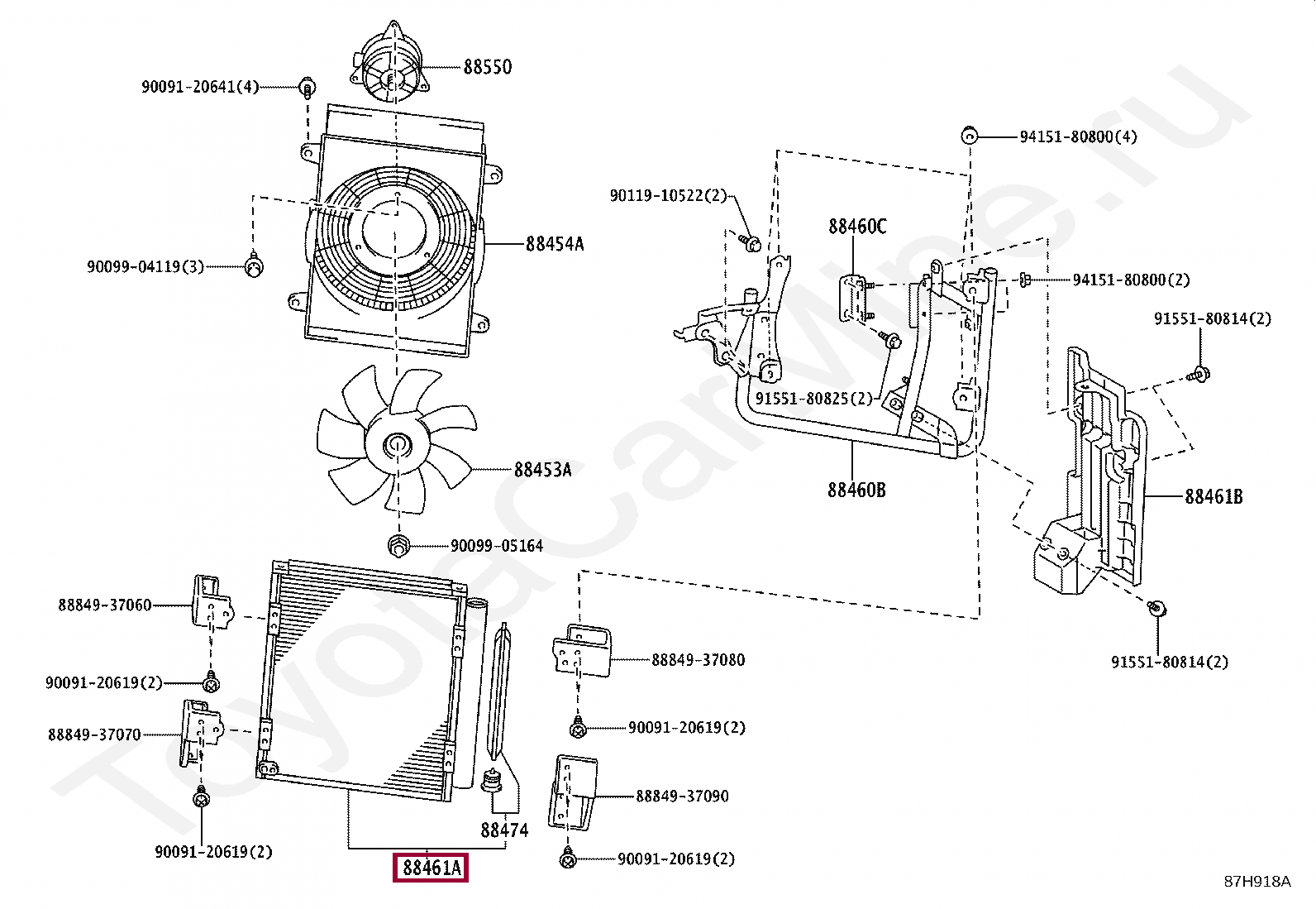 Запчасти Тойота: CORE, COOLER CONDENSER (8846137270)