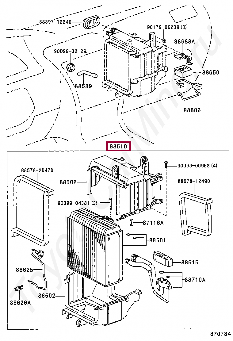 Запчасти Тойота: UNIT ASSY, COOLER (885101A310)