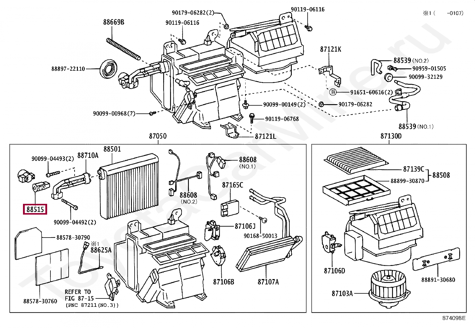 Запчасти Тойота: VALVE, COOLER EXPANSION (8851530690)