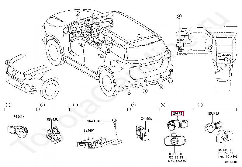 Запчасти Тойота: SENSOR, ULTRASONIC, REAR CENTER (8934106080A2)