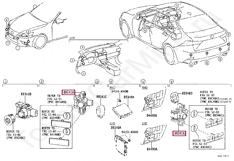 Запчасти Тойота: SENSOR, ULTRASONIC, NO.1 (8934153010B1)