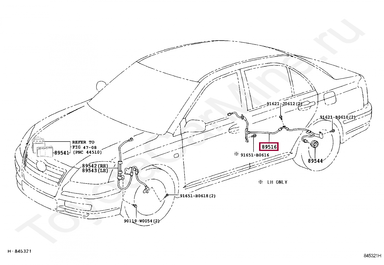 Запчасти Тойота: WIRE, SKID CONTROL SENSOR (8951605010)