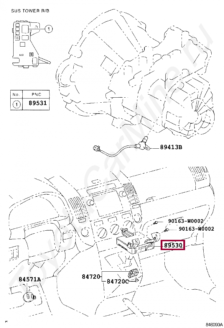 Запчасти Тойота: COMPUTER ASSY, TRANSMISSION CONTROL (8953064032)