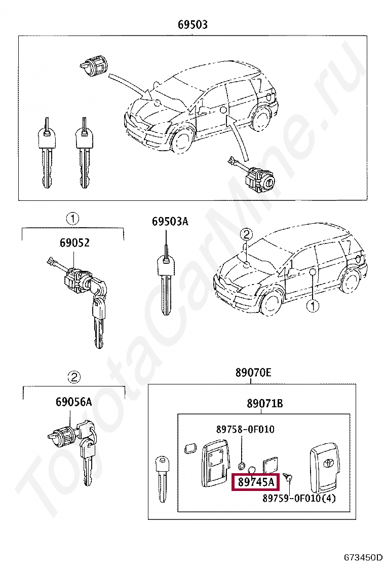 Запчасти Тойота: Элемент питания cr2032 (89745YZZ05)