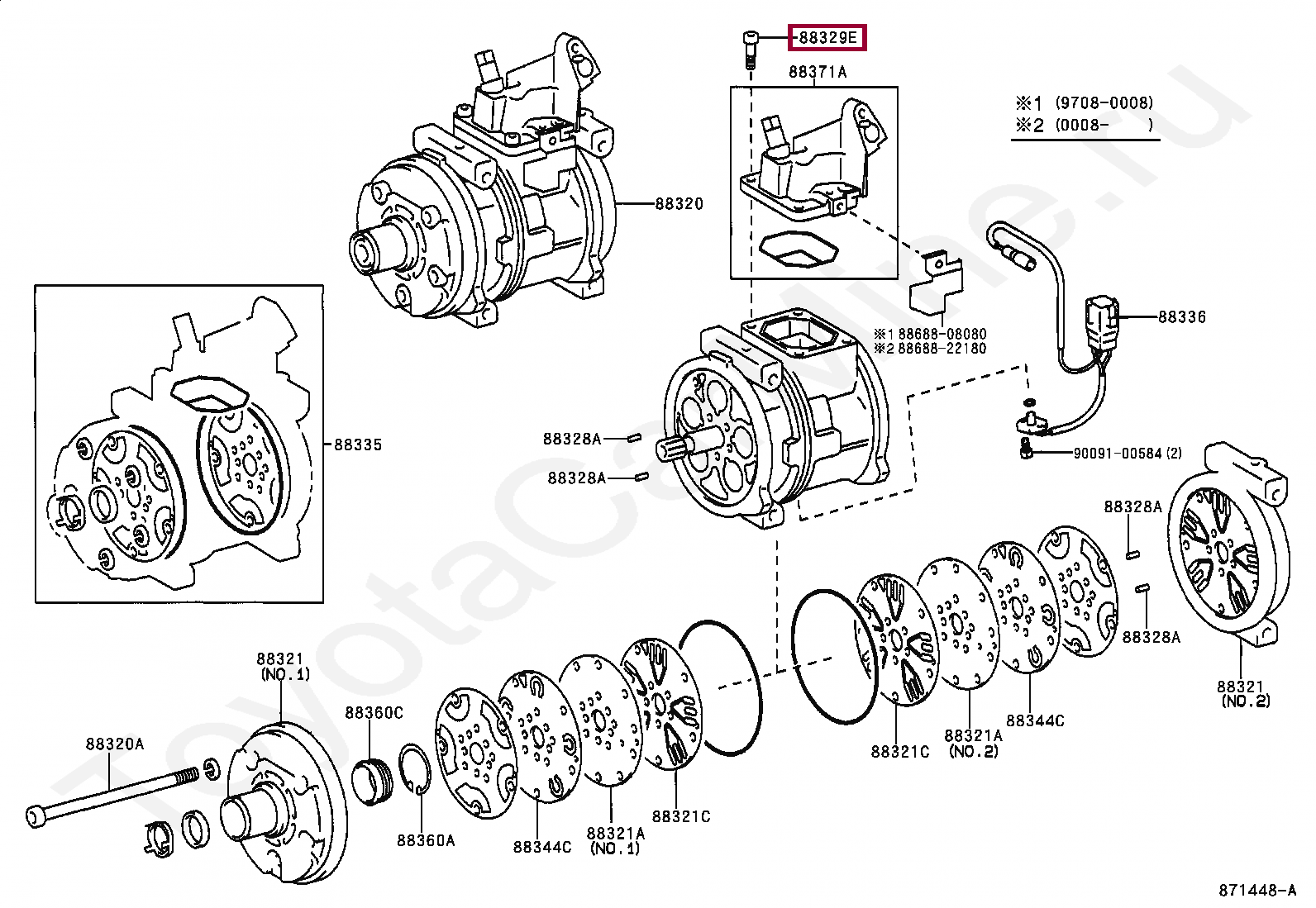 Запчасти Тойота: BOLT, COMPRESSOR, NO.1 (9006804001)