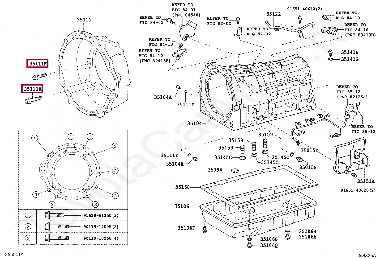 Запчасти Тойота: BOLT (FOR TRANSMISSION HOUSING & CASE SETTING ...