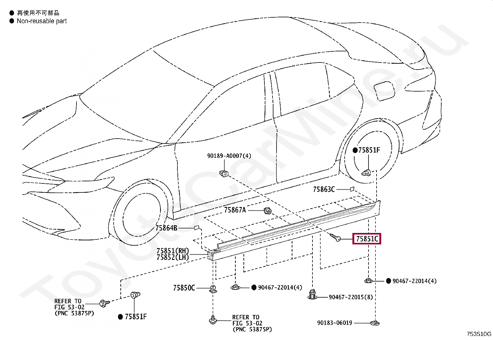 Запчасти Тойота: SCREW(FOR BODY ROCKER PANEL MOULDING) (90162A0001)