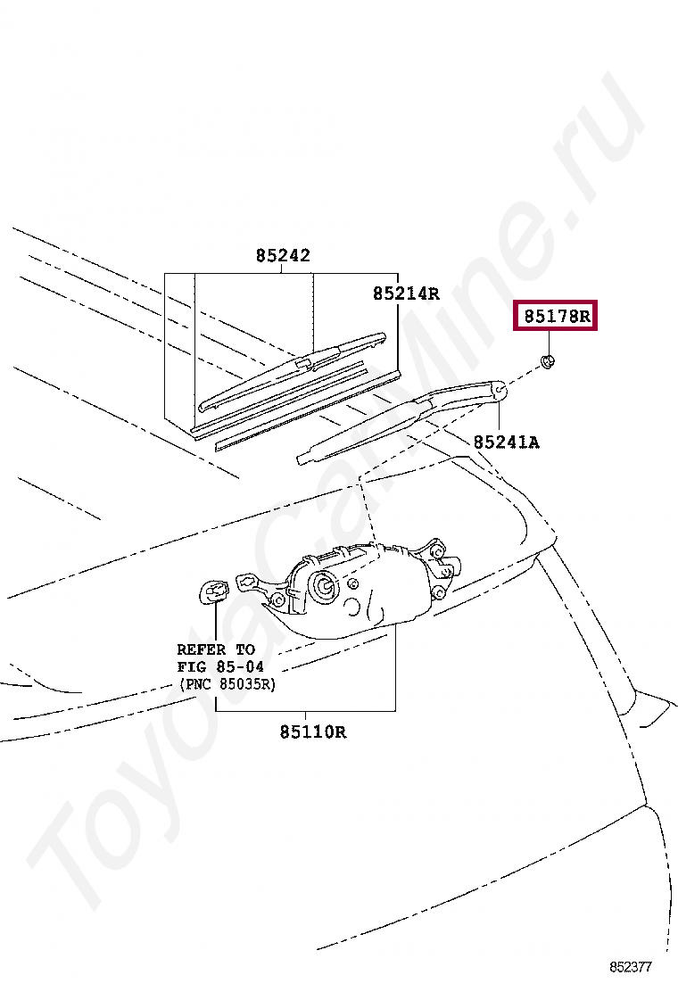 Запчасти Тойота: NUT (FOR REAR WIPER ARM SETTING) (9017906194)