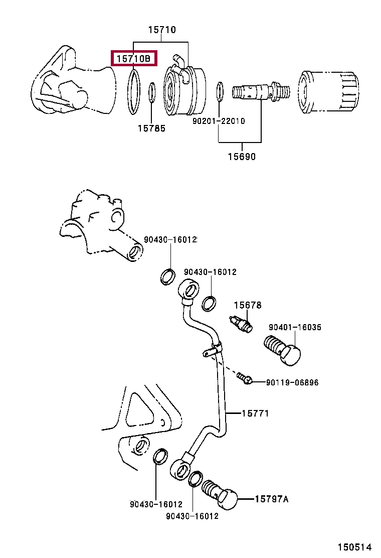 Запчасти Тойота: RING, O(FOR OIL COOLER) (9030161004)
