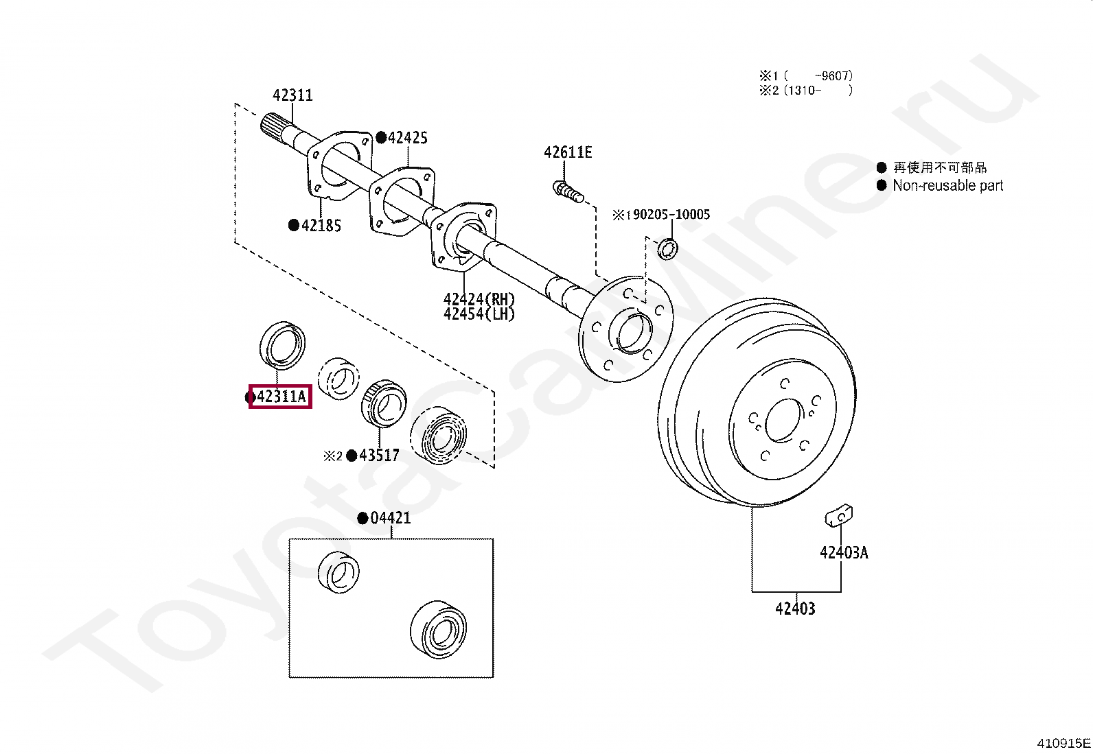 Запчасти Тойота: SEAL, OIL (FOR REAR AXLE SHAFT) (9031152059)