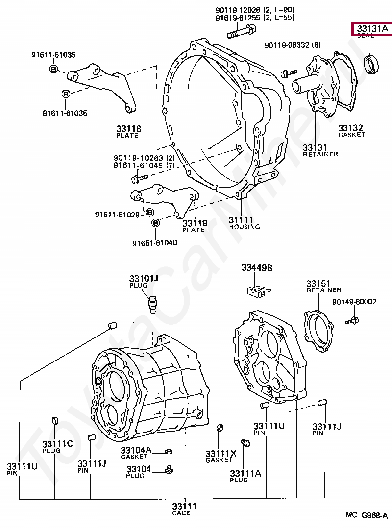 Запчасти Тойота: SEAL, OIL(FOR TRANSMISSION FRONT BEARING RETAINER ...