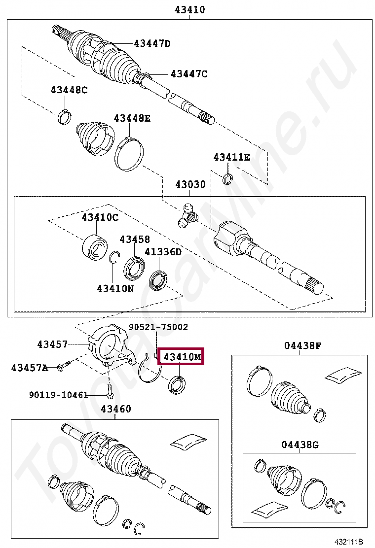 Запчасти Тойота: OIL SEAL, FRONT DRIVE SHAFT, RH (9031134054)